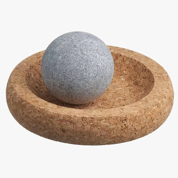 Hukka Mini SoleJoy Sauna Massage Stone with Natural Cork Base, Sphere ...